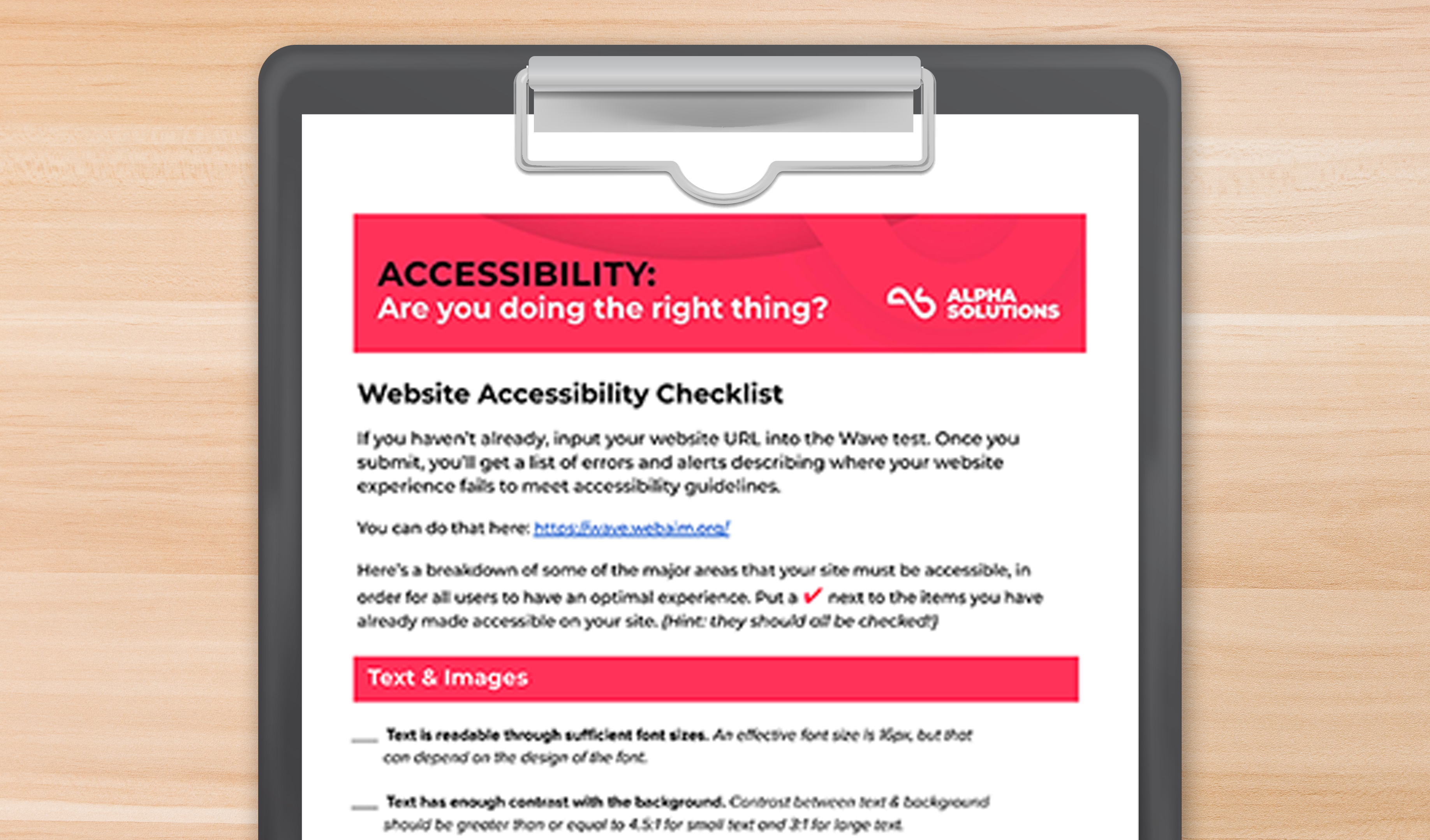 Free Website Accessibility Checklist | Alpha Solutions